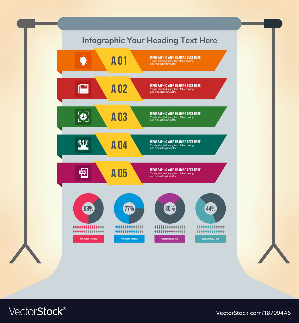 Multiple infographics presenting information Vector Image