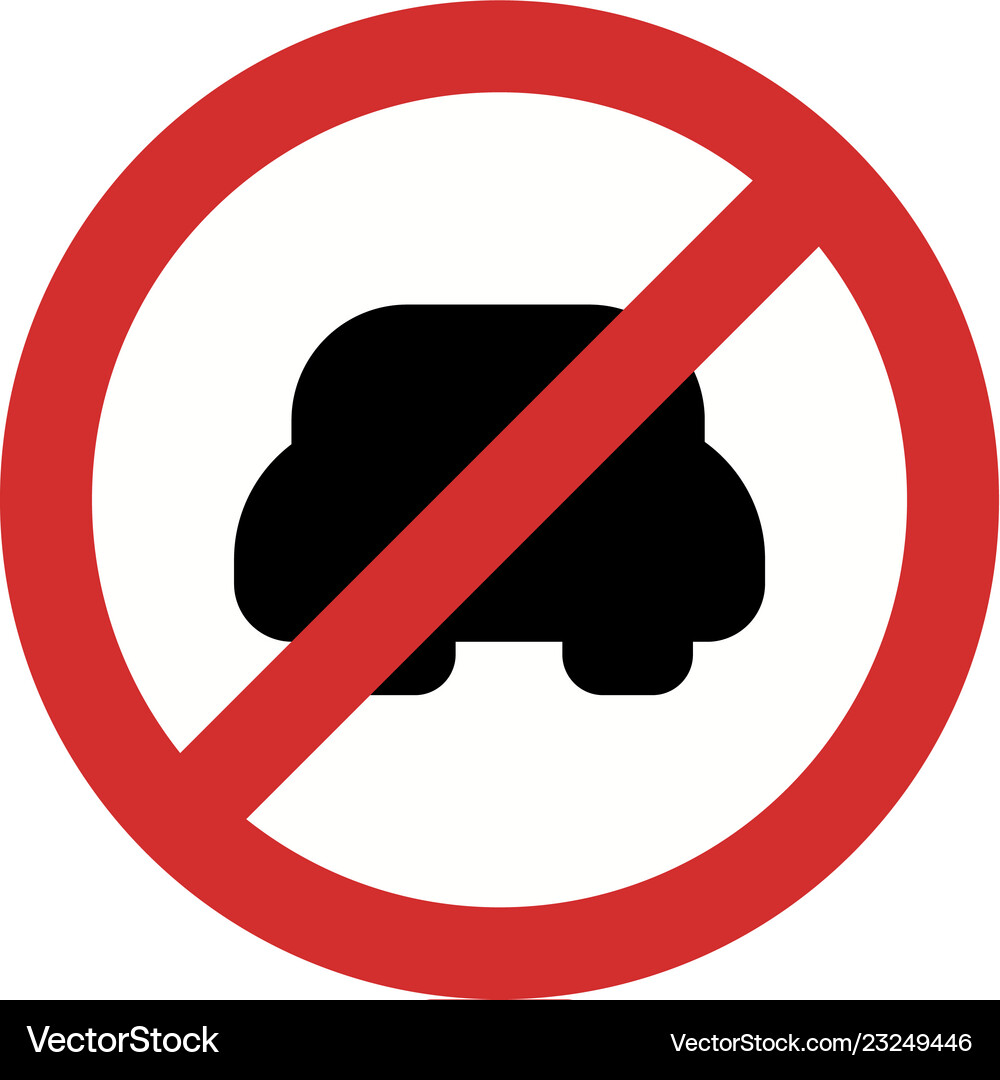 No entry for motor vehicle icon Royalty Free Vector Image