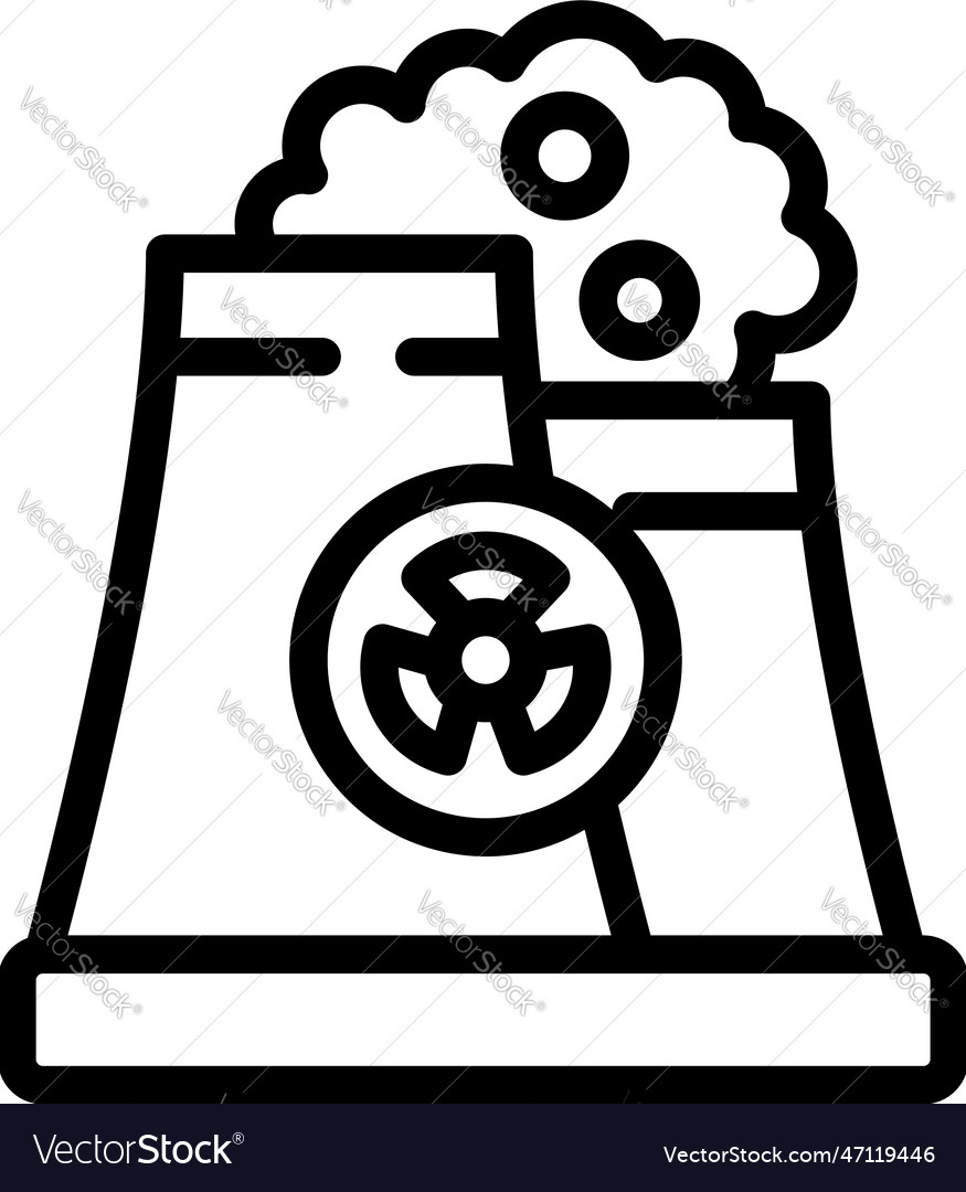 Nuclear power plant icon outline room Royalty Free Vector