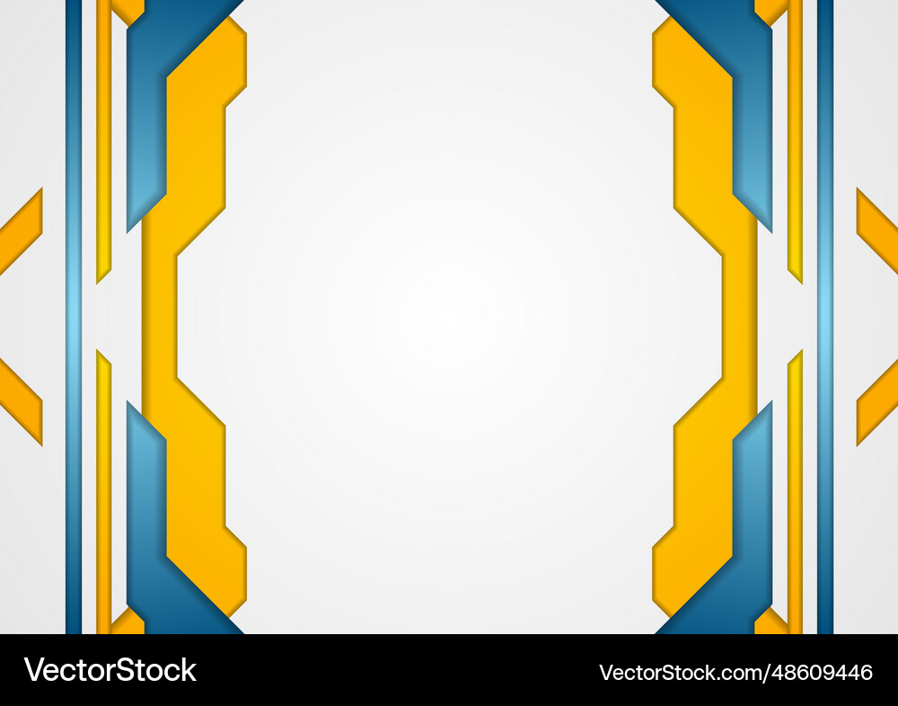 Orange and blue tech corporate background Vector Image
