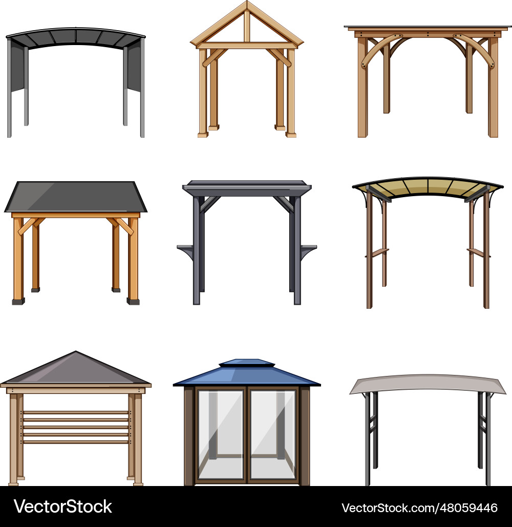 Pergola patio set cartoon Royalty Free Vector Image