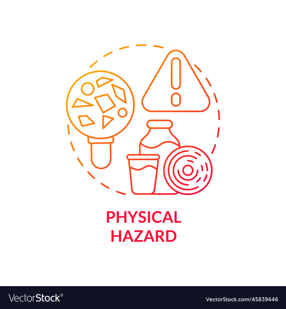 Physical hazard red gradient concept icon Vector Image Physical hazard red gradient concept icon Vector Image