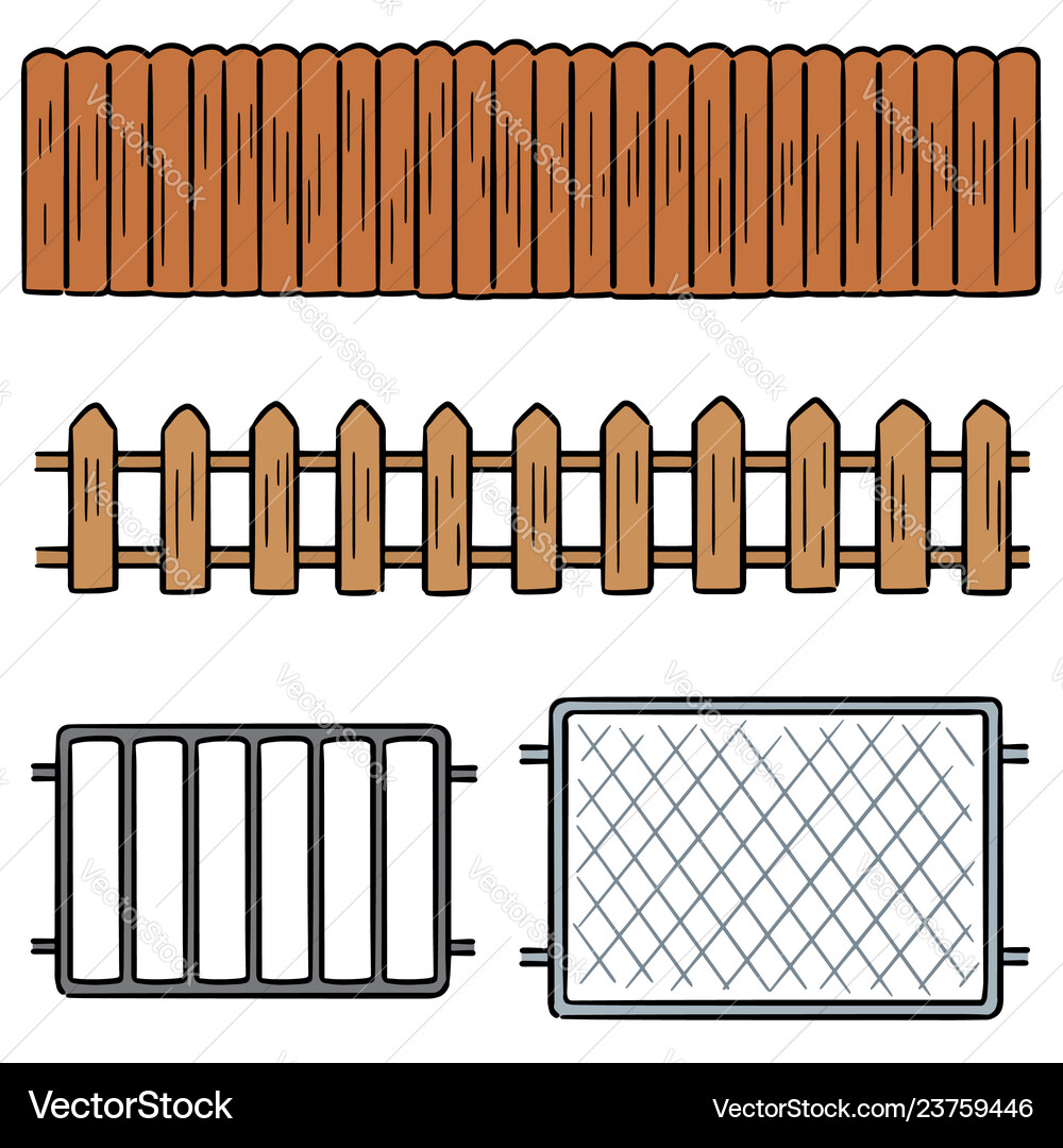 Set of fence Royalty Free Vector Image - VectorStock