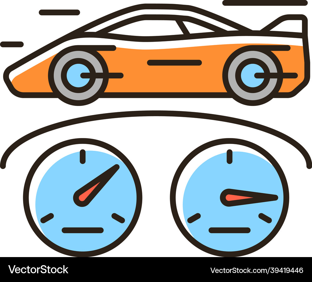 Top speed rgb color icon Royalty Free Vector Image