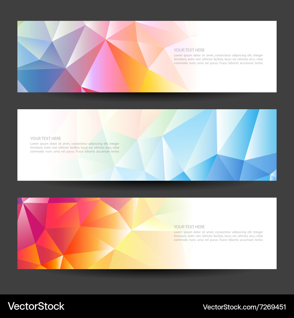 A set of modern banners with polygonal Royalty Free Vector