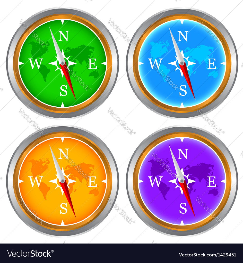 Compass set Royalty Free Vector Image - VectorStock