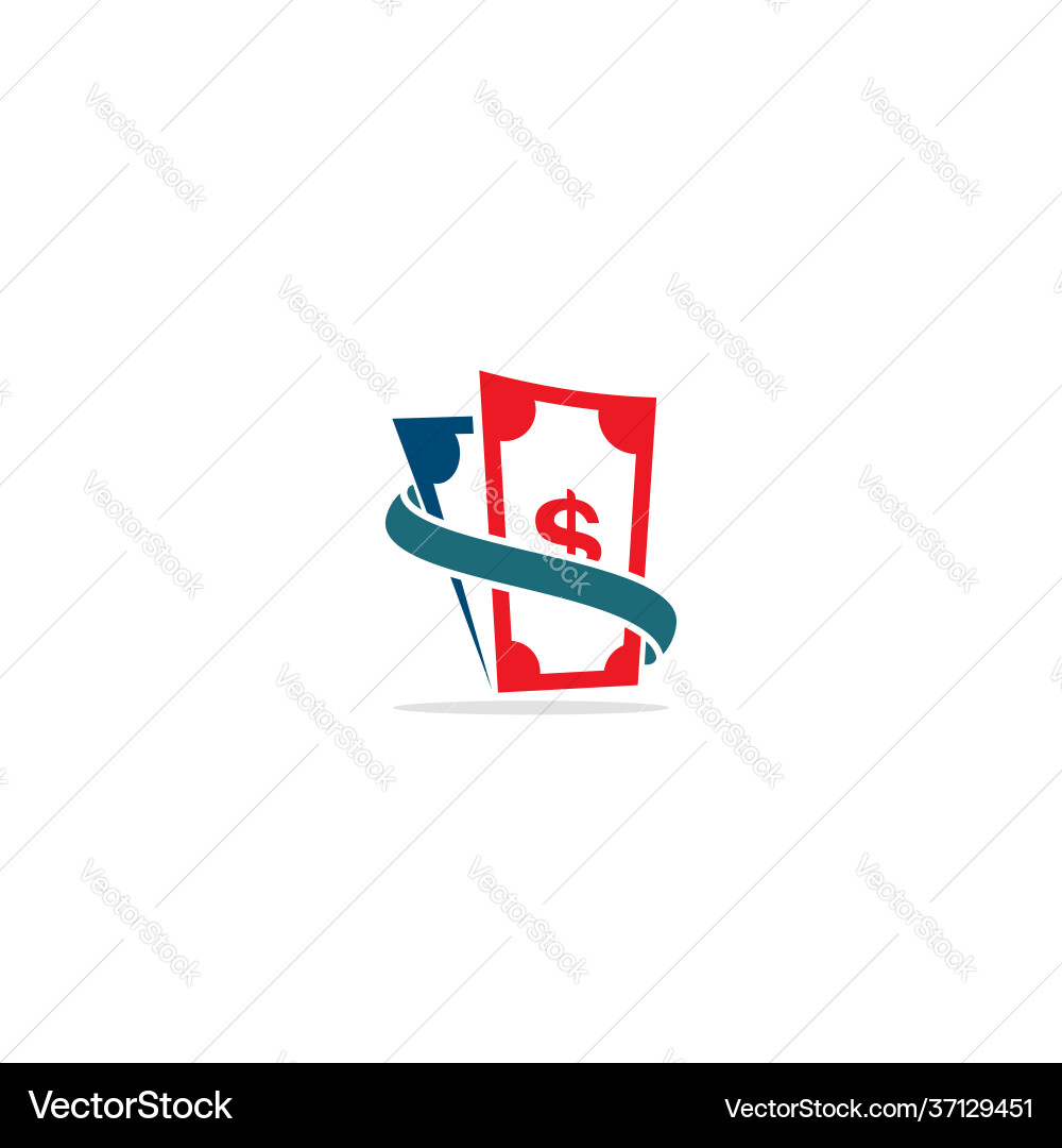 Dollar paper money logo Royalty Free Vector Image