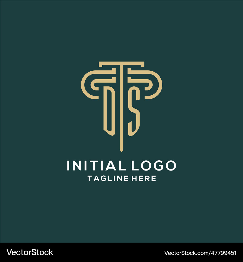 Initial ds pillar logo elegant and luxury law Vector Image
