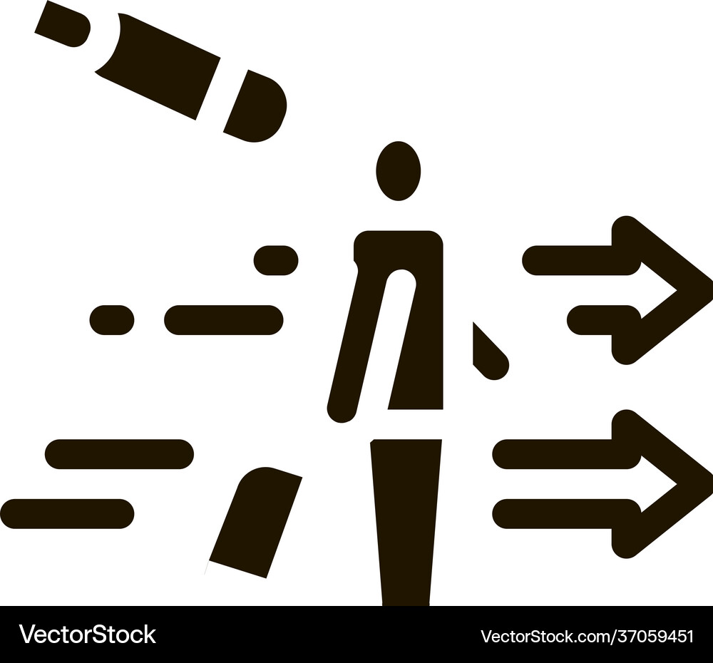Migratory man tourist icon glyph Royalty Free Vector Image