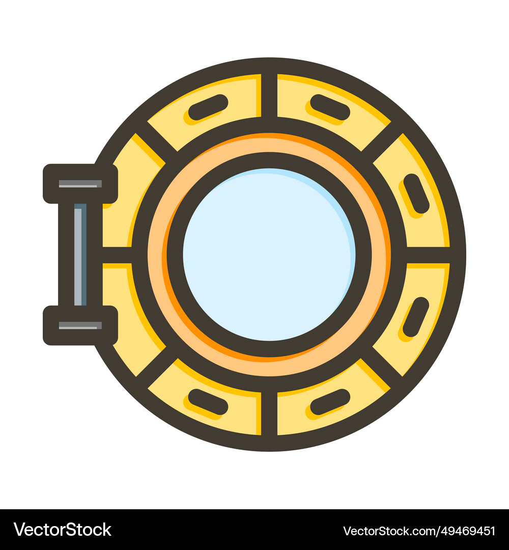 Porthole thick line filled colors icon Royalty Free Vector
