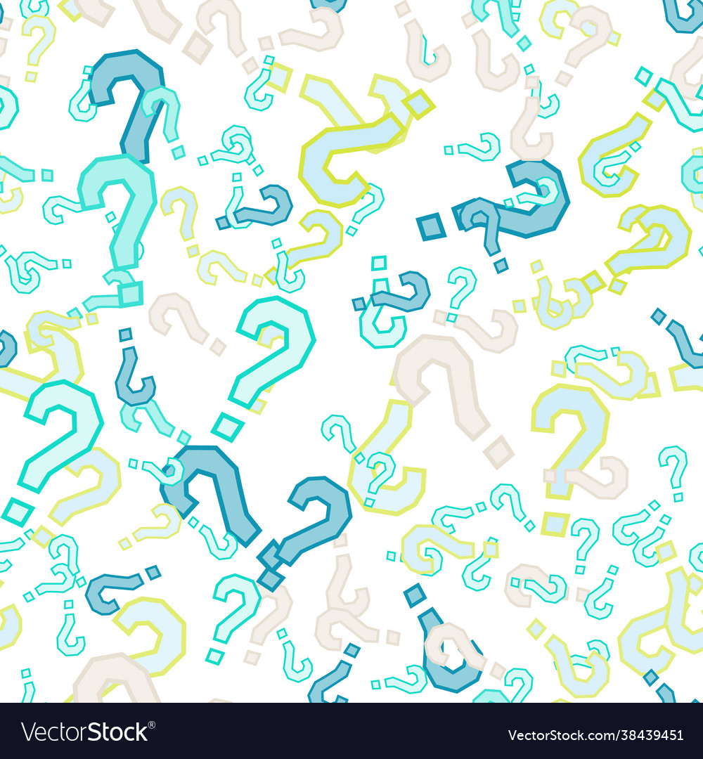 Quiz seamless pattern question marks doubt faq Vector Image