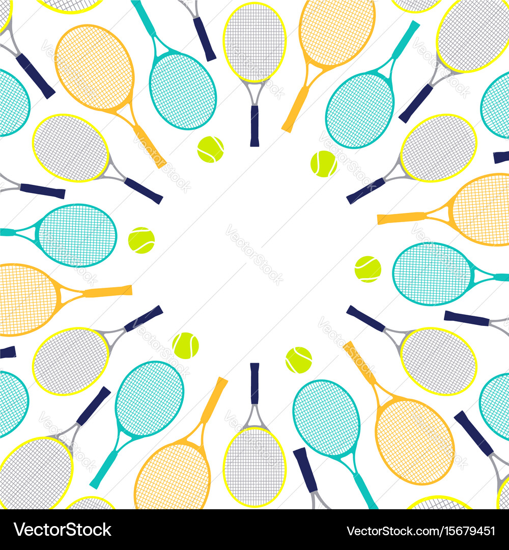 Tennis rackets and balls Royalty Free Vector Image