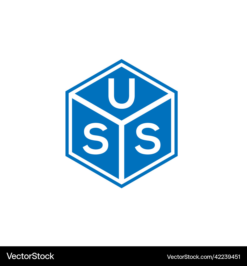 Uss letter logo design on black background Vector Image