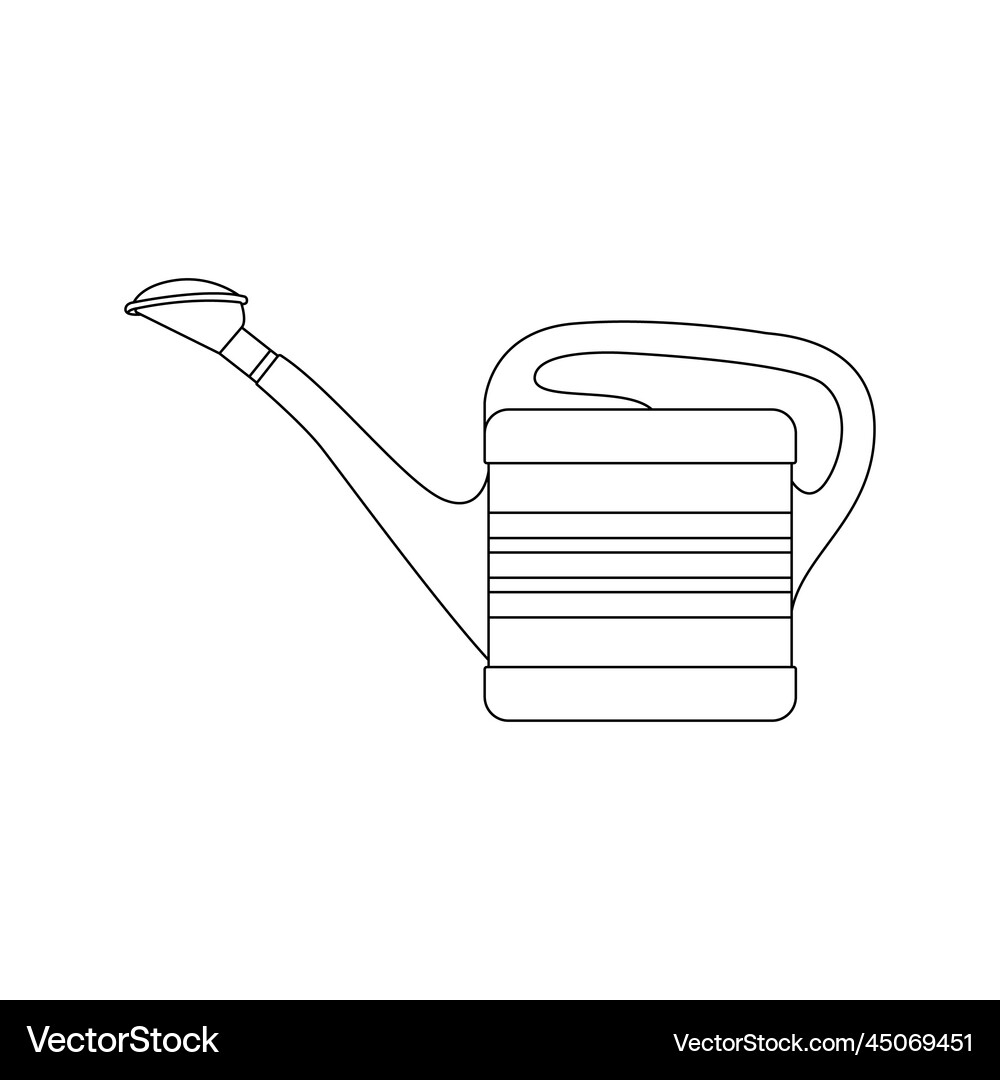 Watering can outline icon on white background Vector Image