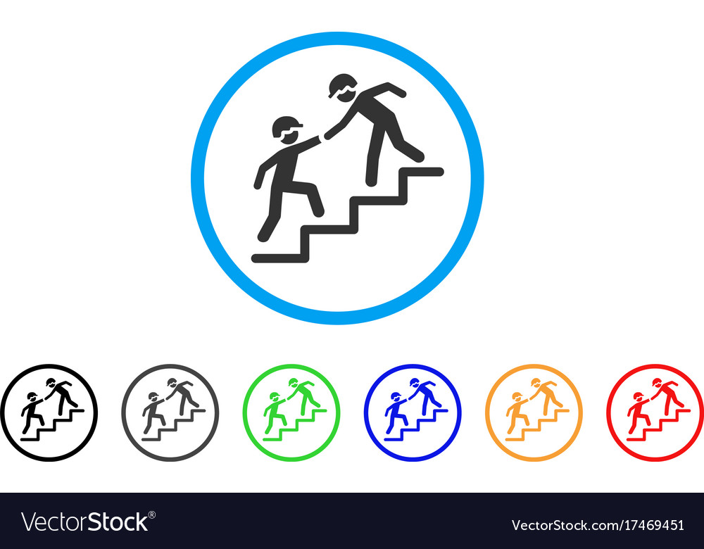 Workers help rounded icon Royalty Free Vector Image
