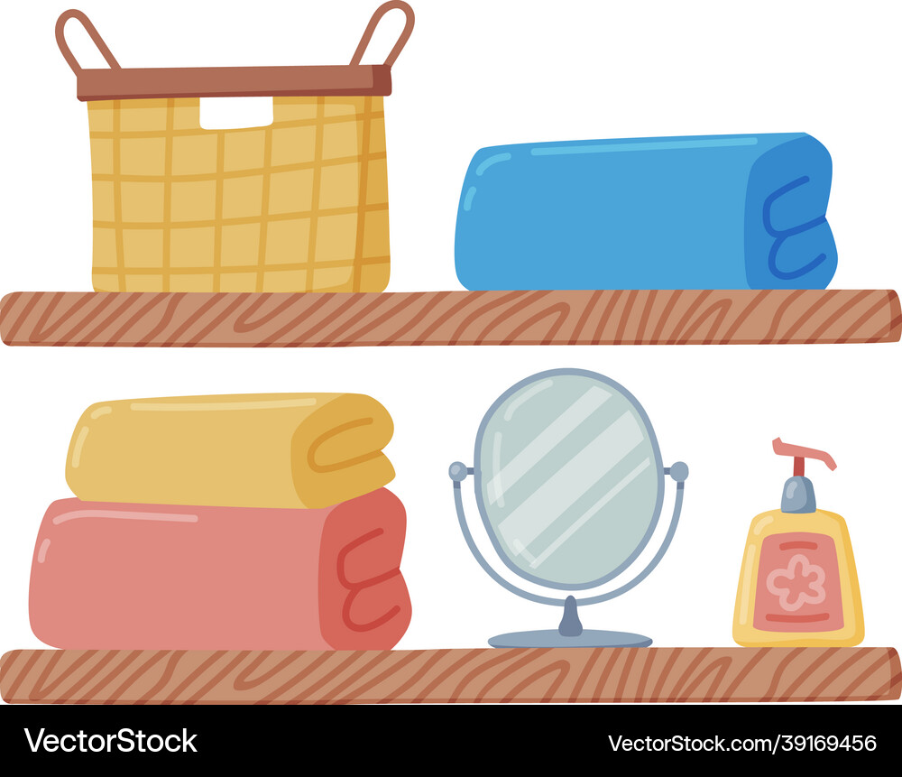 Bathroom wall mounted shelf with hygienic Vector Image