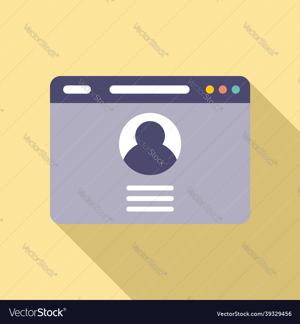 Browser search icon flat window computer Vector Image