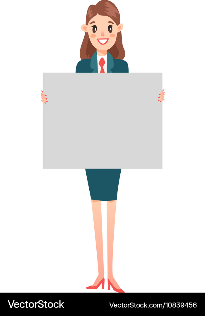 Business man hold banner Royalty Free Vector Image