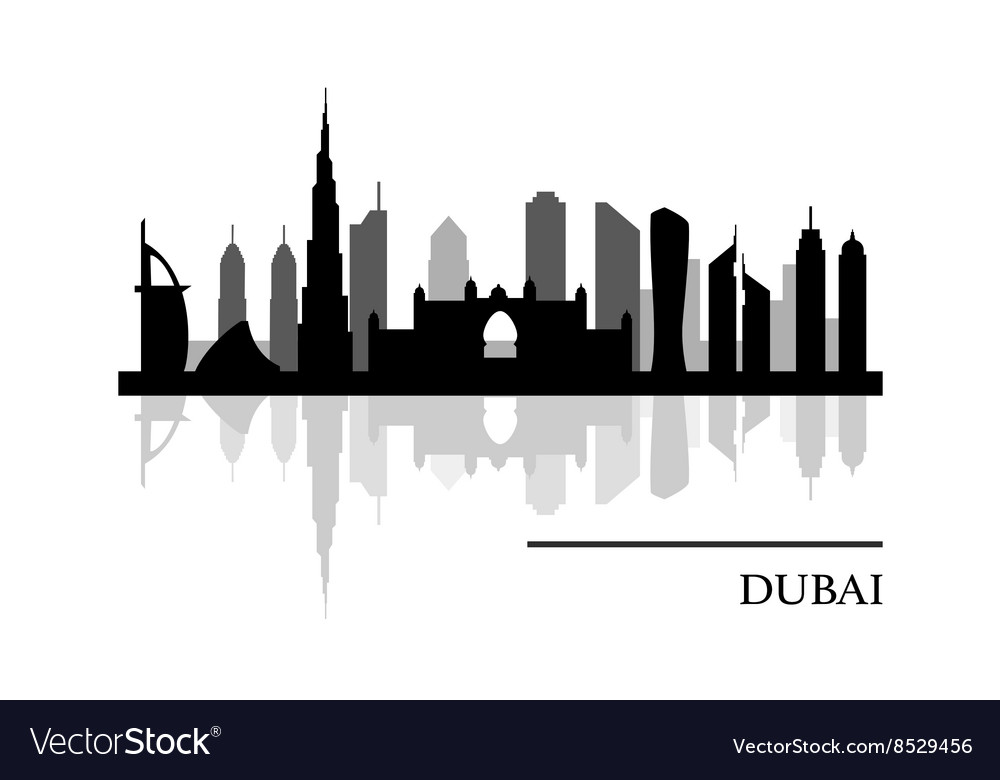 Dubai skyline panoramic view Royalty Free Vector Image Dubai skyline panoramic view Royalty Free Vector Image