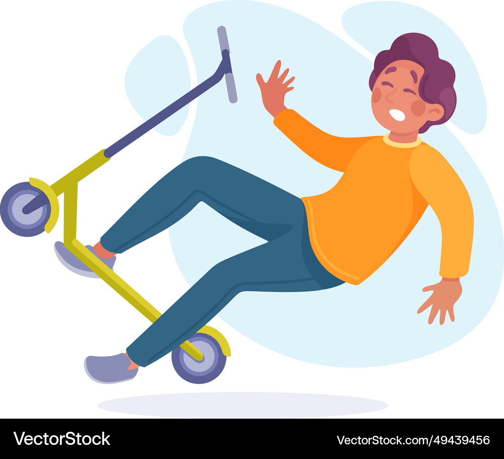 Falling young man character slip on the ground Vector Image