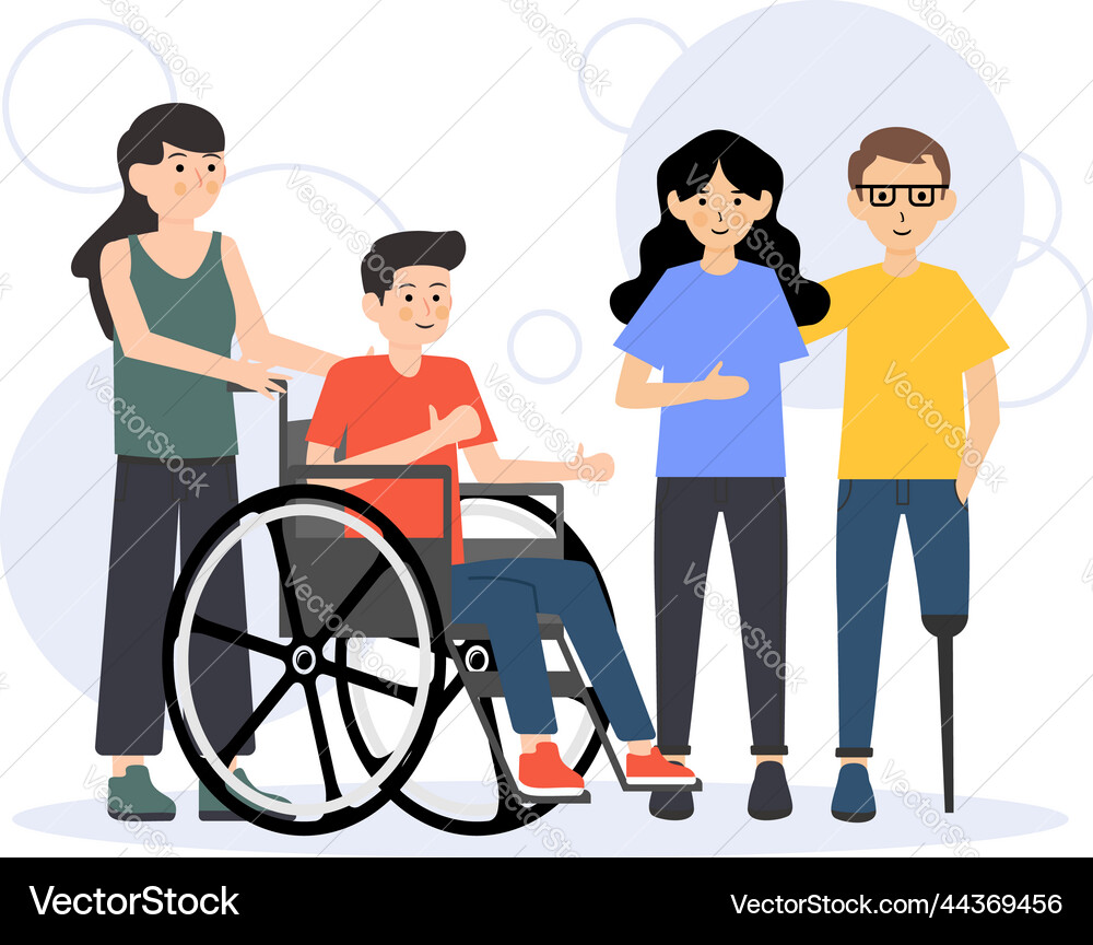 Flat design of inclusive with disabilities Vector Image