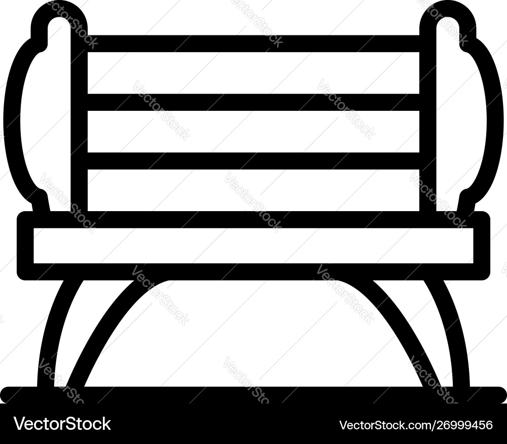 Garden bench icon outline style Royalty Free Vector Image
