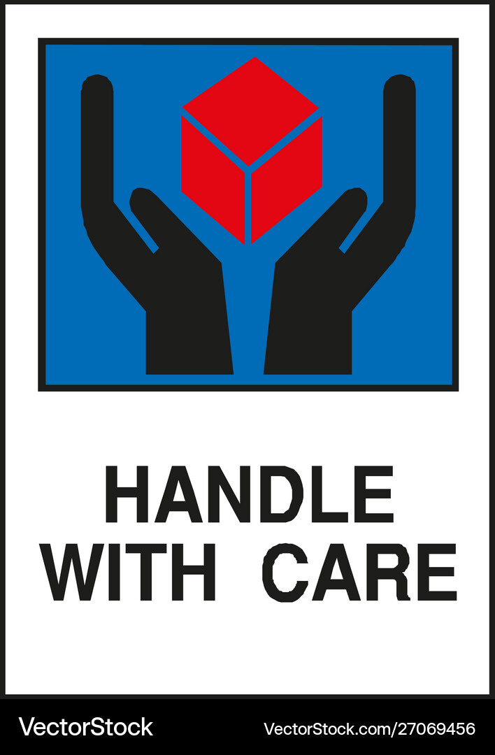 Handle with care sign - packing symbol Royalty Free Vector