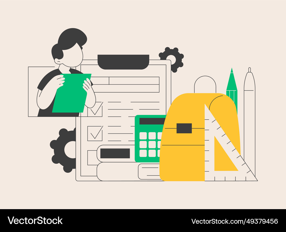 School supplies abstract concept Royalty Free Vector Image