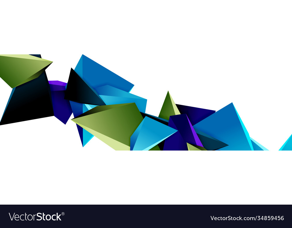 Triangle mosaic abstract background 3d triangular Vector Image