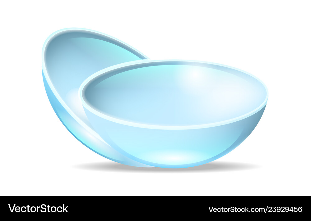 Two isolated contact lenses on white background Vector Image