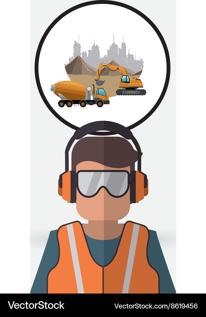 Under construction design truck concept repair Vector Image