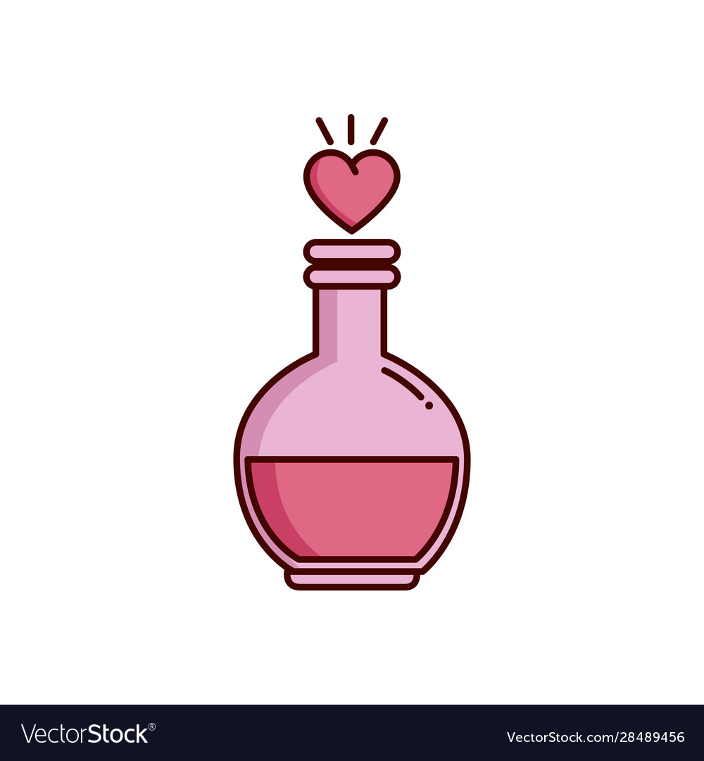 Valentines day love potion with heart isolated Vector Image
