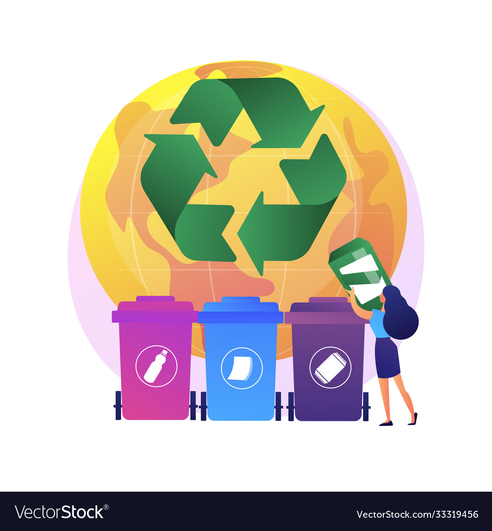 Waste sorting concept metaphor Royalty Free Vector Image