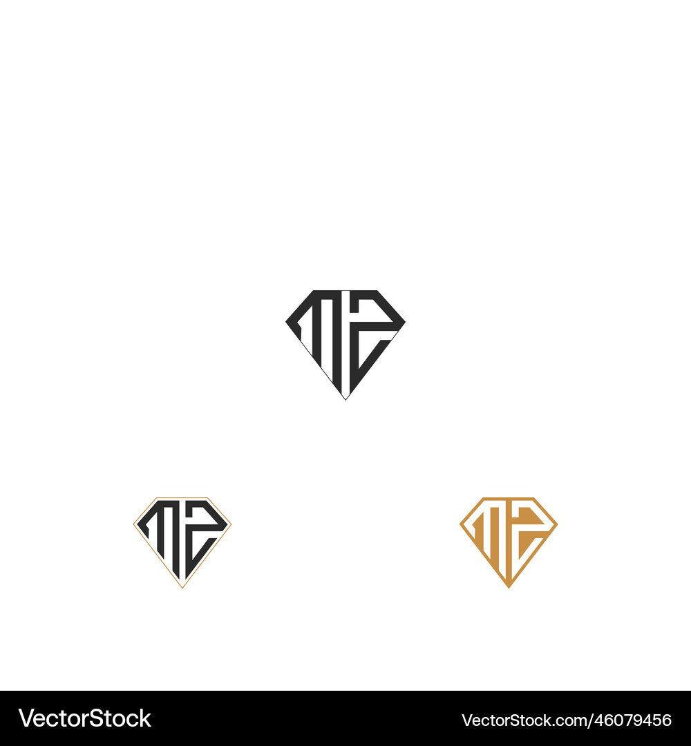 Zm or mz logo and icon design Royalty Free Vector Image