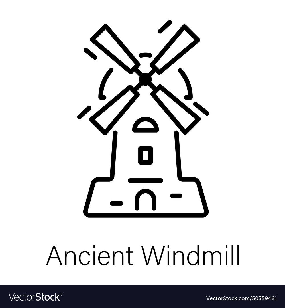 Ancient windmill Royalty Free Vector Image - VectorStock
