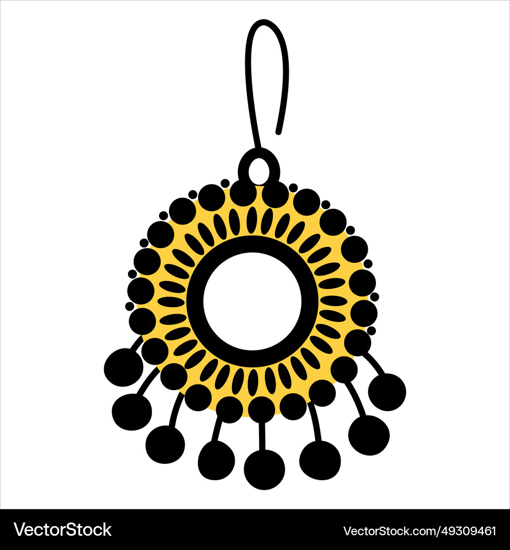 Boho style earrings Royalty Free Vector Image - VectorStock