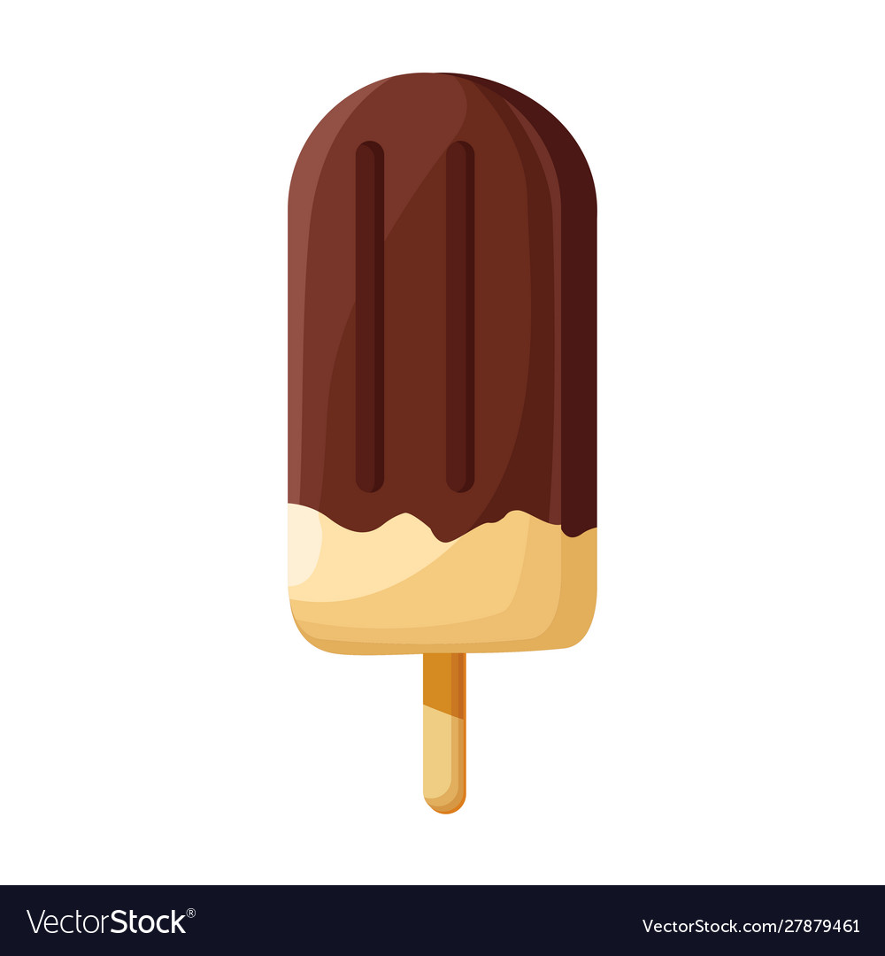 Chocolate ice cream bar icon Royalty Free Vector Image