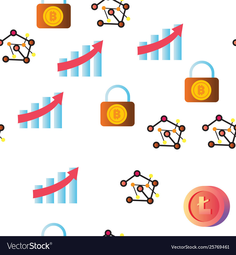 Cryptocurrency icon seamless pattern Royalty Free Vector
