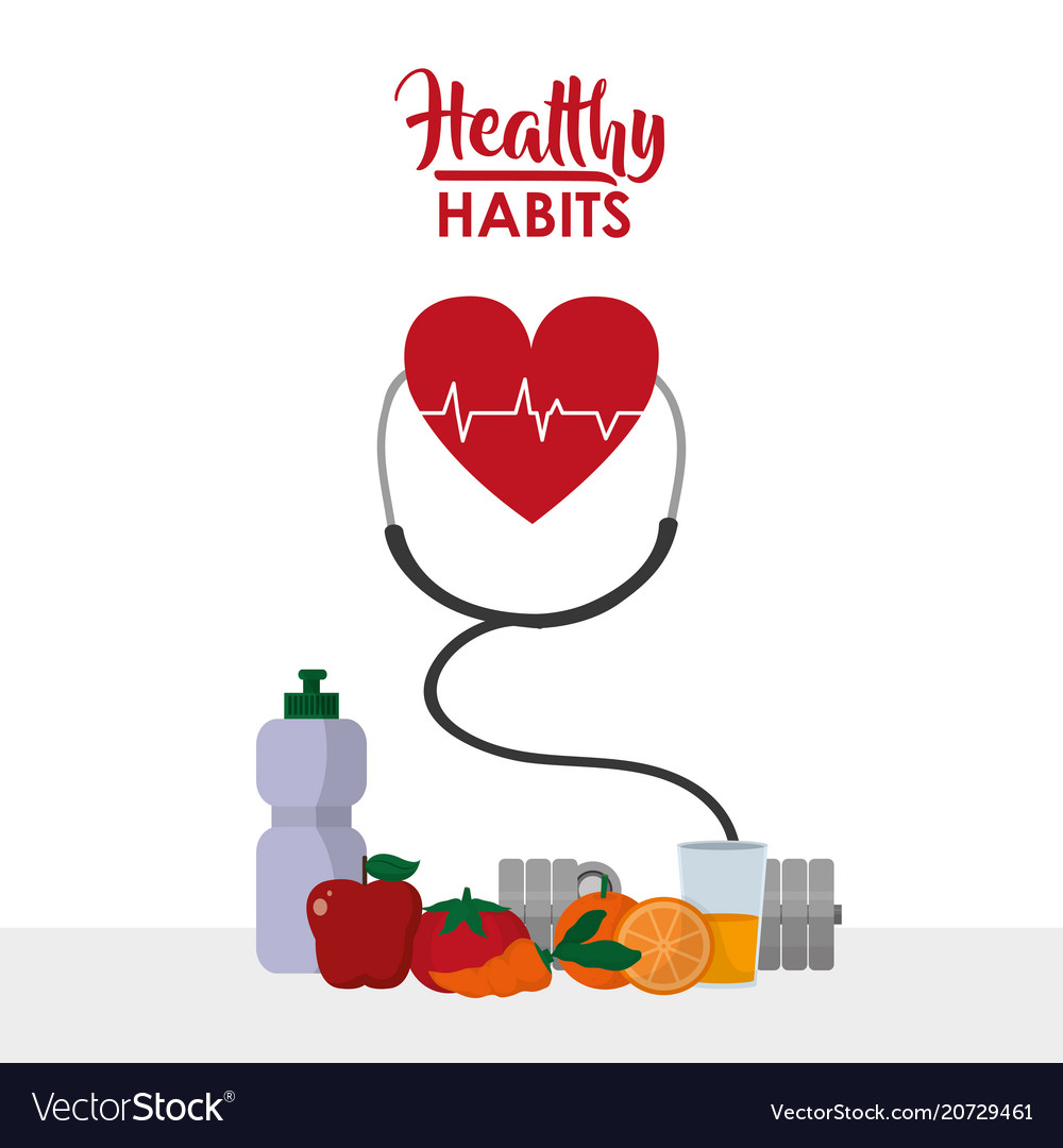 Healthy habits lifestyle concept Royalty Free Vector Image Healthy habits lifestyle concept Royalty Free Vector Image