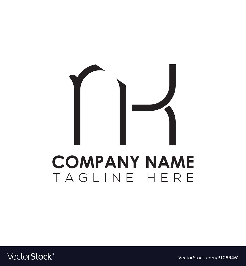 Initial letter nk logo design template creative Vector Image