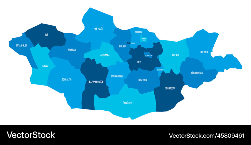 Mongolia political map of administrative divisions