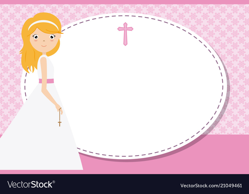 My first communion girl Royalty Free Vector Image
