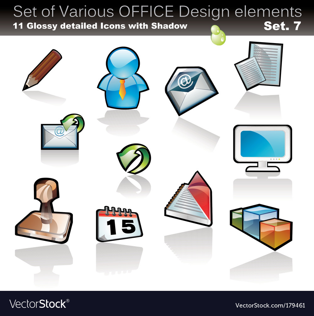 Office design elements Royalty Free Vector Image