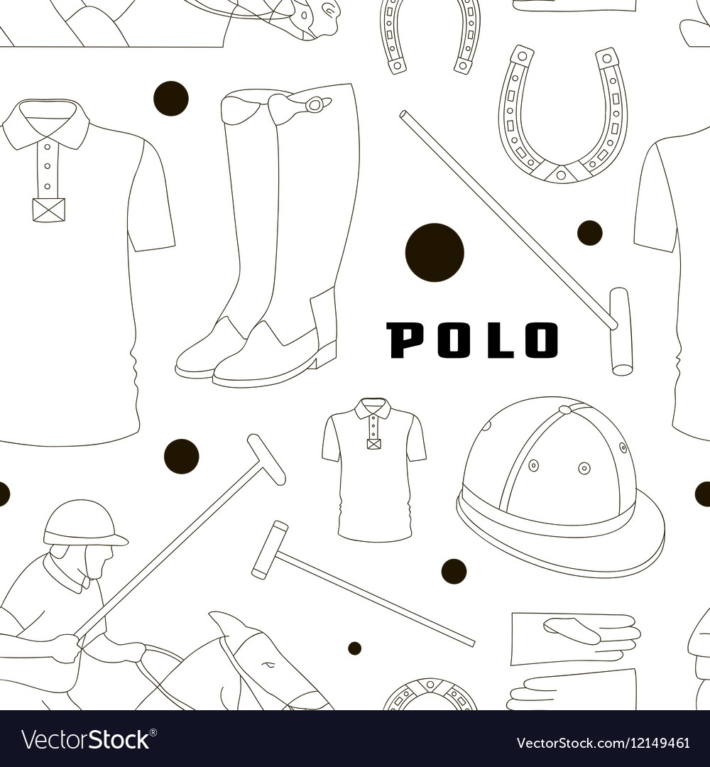 Polo objects sport uniform pattern Royalty Free Vector Image