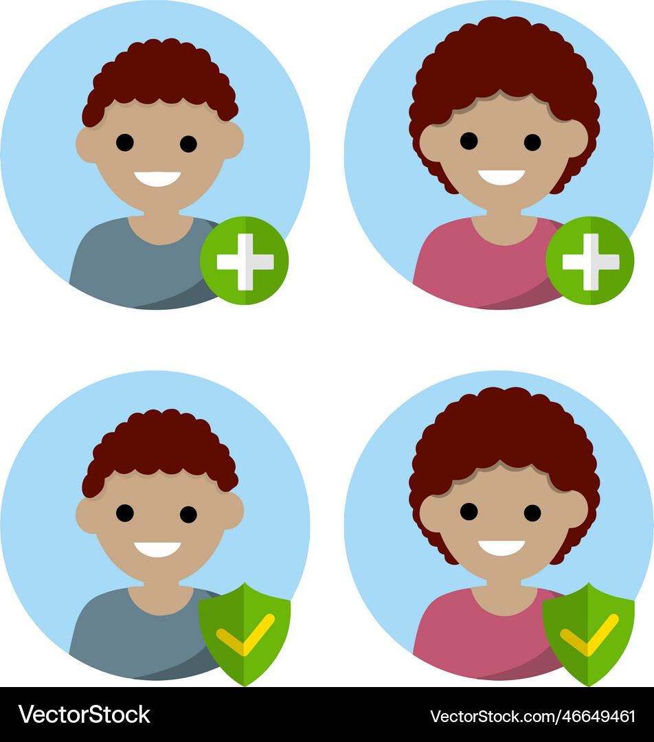 Set of avatars young student Royalty Free Vector Image