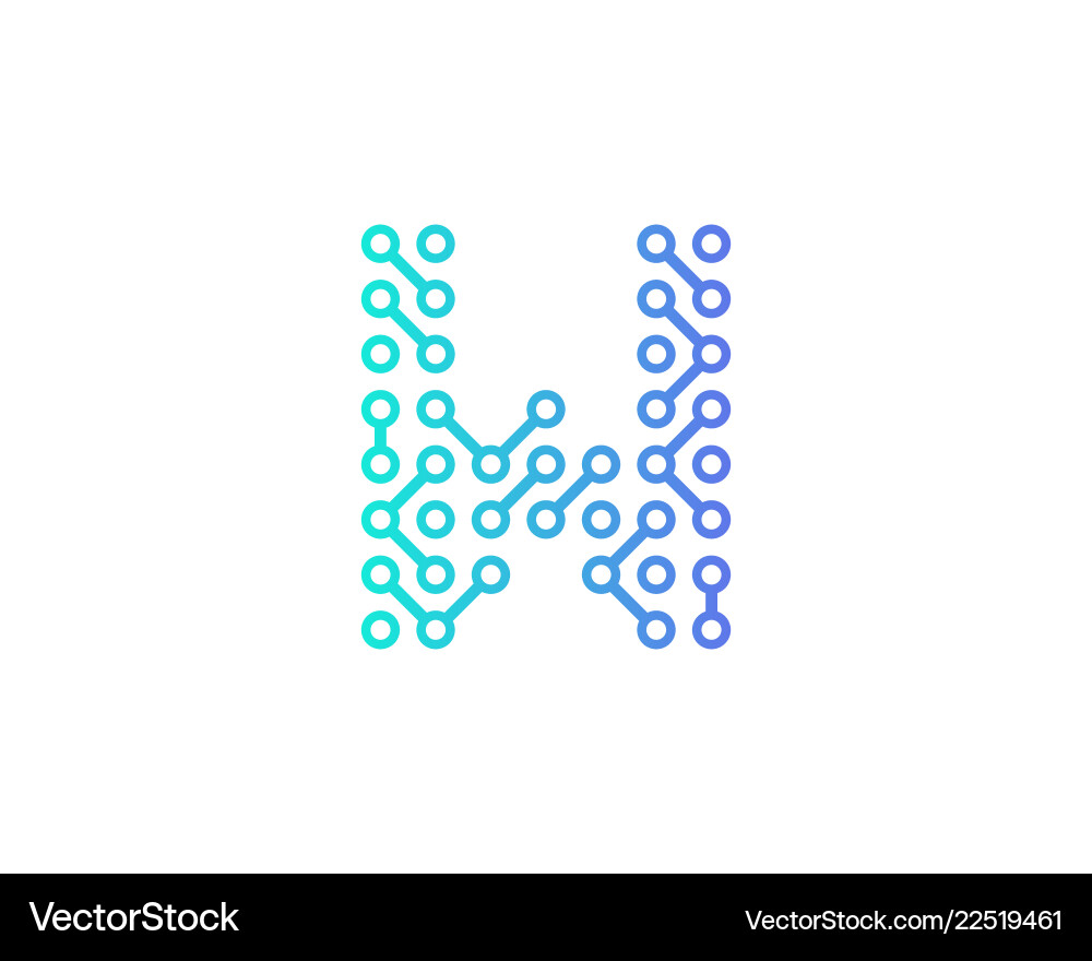 W circuit technology letter and number logo icon Vector Image