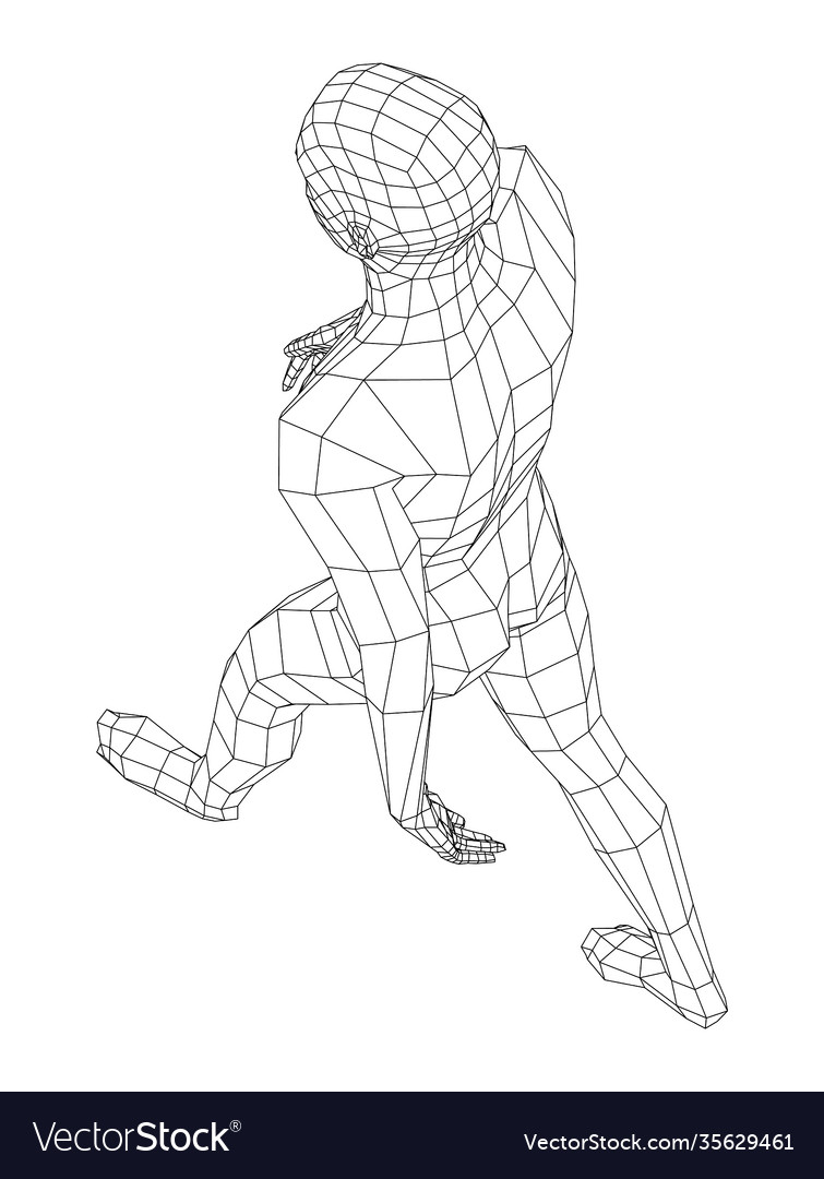 Wireframe walking man Royalty Free Vector Image