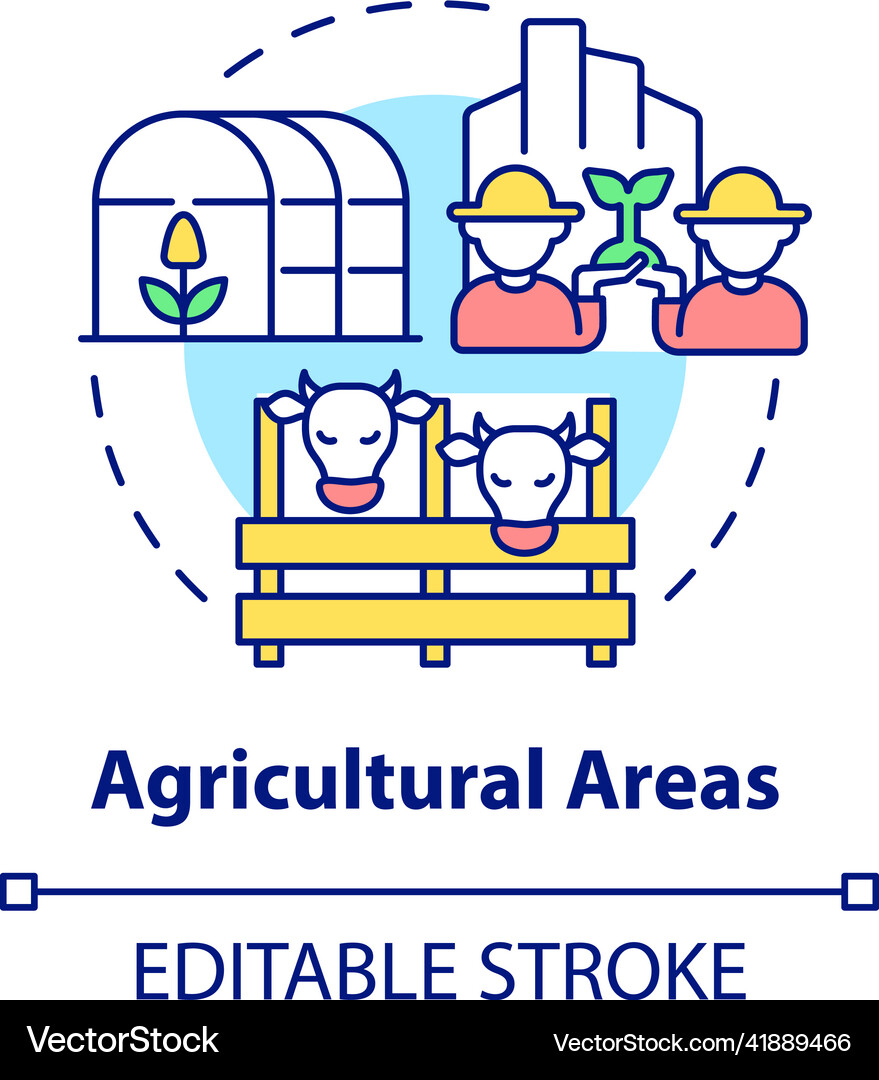 Agricultural areas concept icon Royalty Free Vector Image