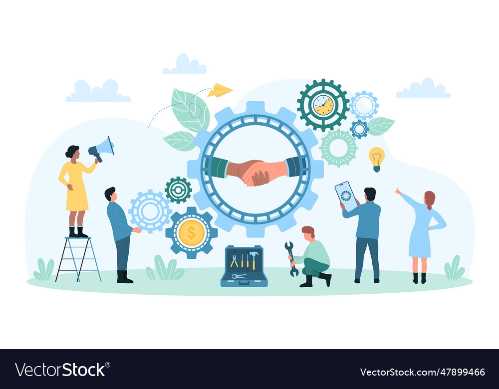Business partnership teamwork meeting Royalty Free Vector Business partnership teamwork meeting Royalty Free Vector
