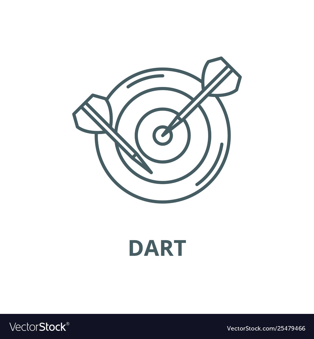 Dart line icon linear concept outline Royalty Free Vector